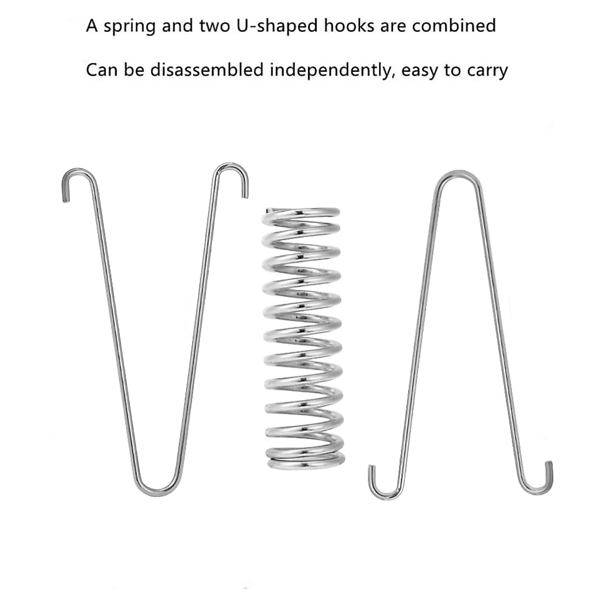 BRYHZKCM 4Pcs Tent Fixed Buckle Wind Rope Buckle Steel Fixed Buckle Tent Wind Spring for Camping Hiking,Chrome Plated Spring for Hammock Chair