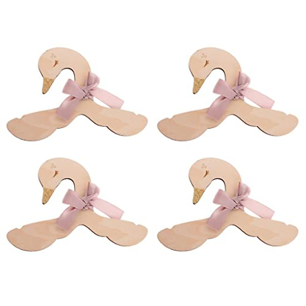 Milageto 4pcs Children Baby Boy Girl Swan Wooden Hangers House