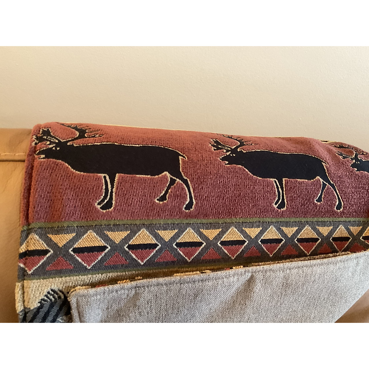 Headrest Cover 'ELK’ for chair cover, protector pad, RV's, sofas, loveseats, office chair, headrest cover recliners, theater chair, log cabin, slipcovers, furniture protectors. 17x26 By: Bittlemen Co.