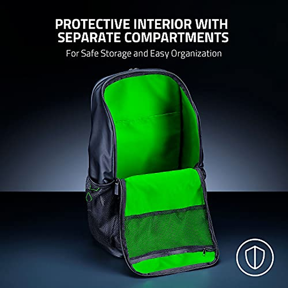 Razer Scout 16" Gaming Laptop Backpack: Lightweight Travel Carry On Computer Bag - Water Resistant - Fits 16 inch Notebook - Black