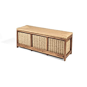 Badger Basket Woven Top and Baskets-Brown Kid's Storage Bench