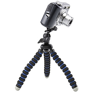 Arkon Mini Tripod Camera Mount for Canon Sony Fujifilm Samsung Nikon Cameras, Black/Blue