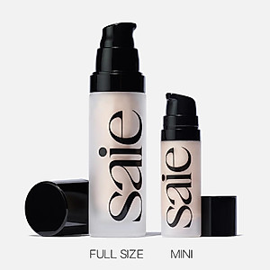 Saie Mini Glowy Super Gel Lightweight Illuminator - Luminizer + Makeup Primer for Glowing Skin - Enriched with Vitamin C + Hydrating Squalane Oil - Travel Size Holiday Gifts - Starglow (0.5 oz)