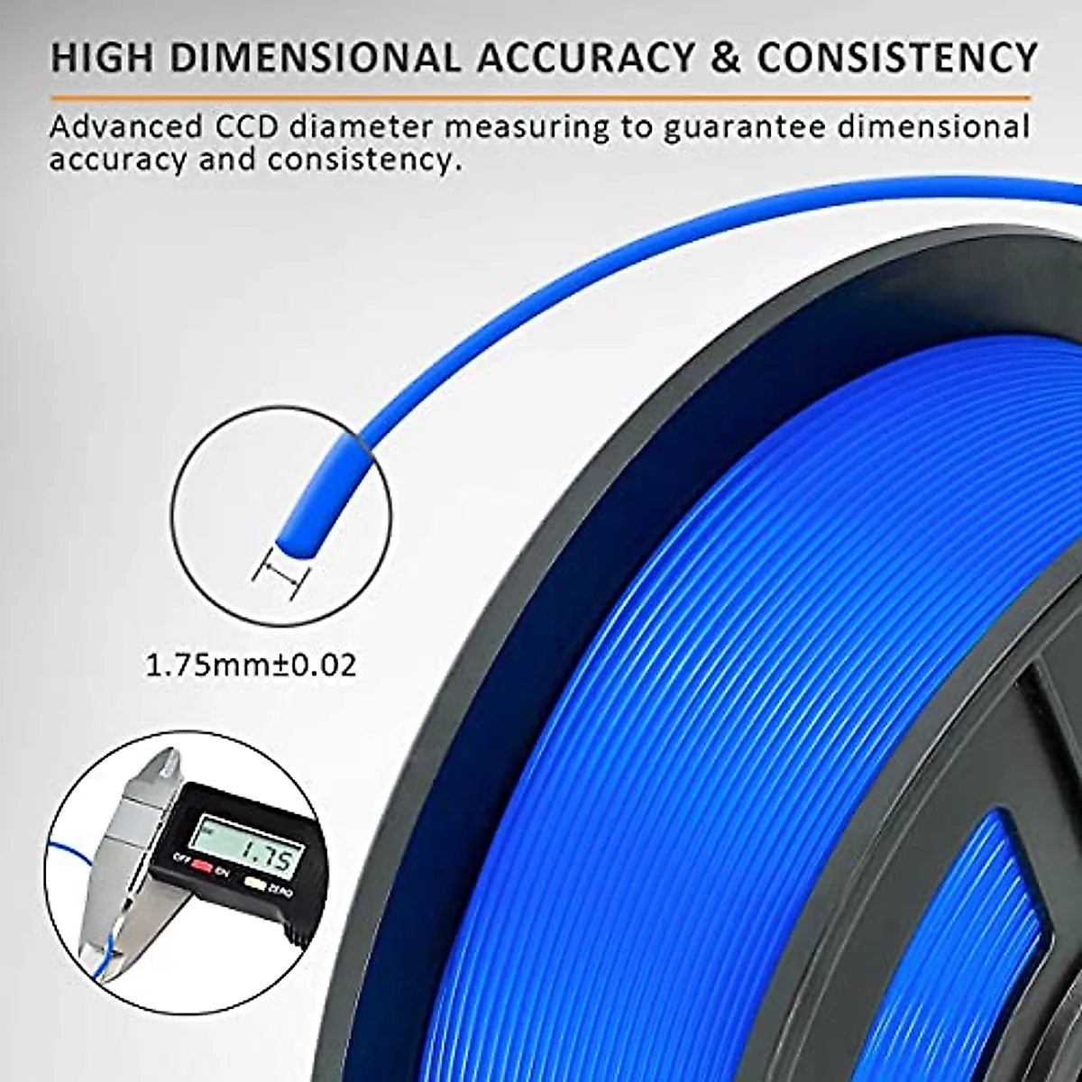 SUNLU PLA 3D Printer Filament, PLA Filament 1.75mm Dimensional Accuracy +/- 0.02 mm, 1 KG Spool, PLA Gray+Blue