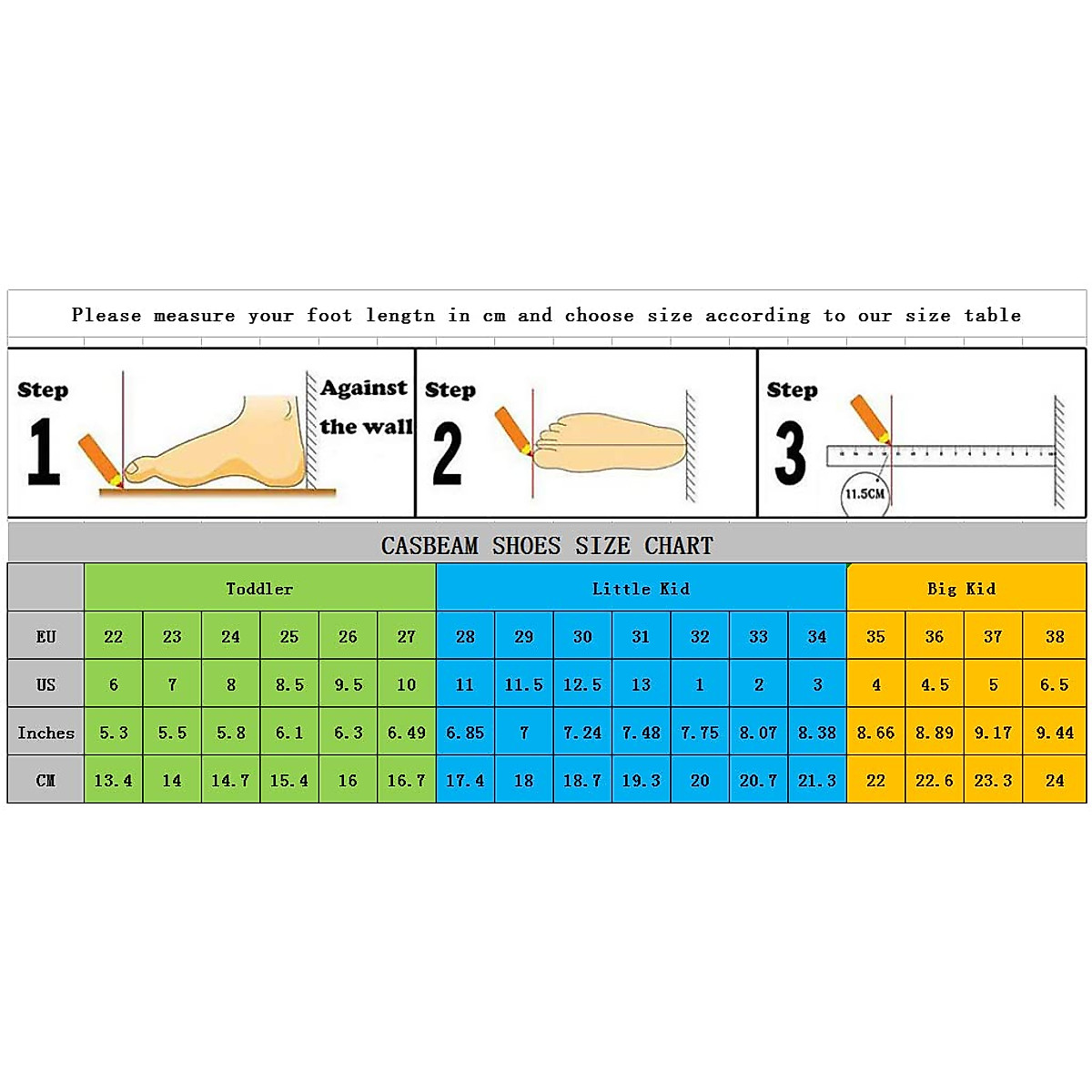 Casbeam Kids Breathable Sneakers Mesh Lightweight Easy Walk Casual Sport Strap Athletic Running Shoes for Boys Girls 050White 35