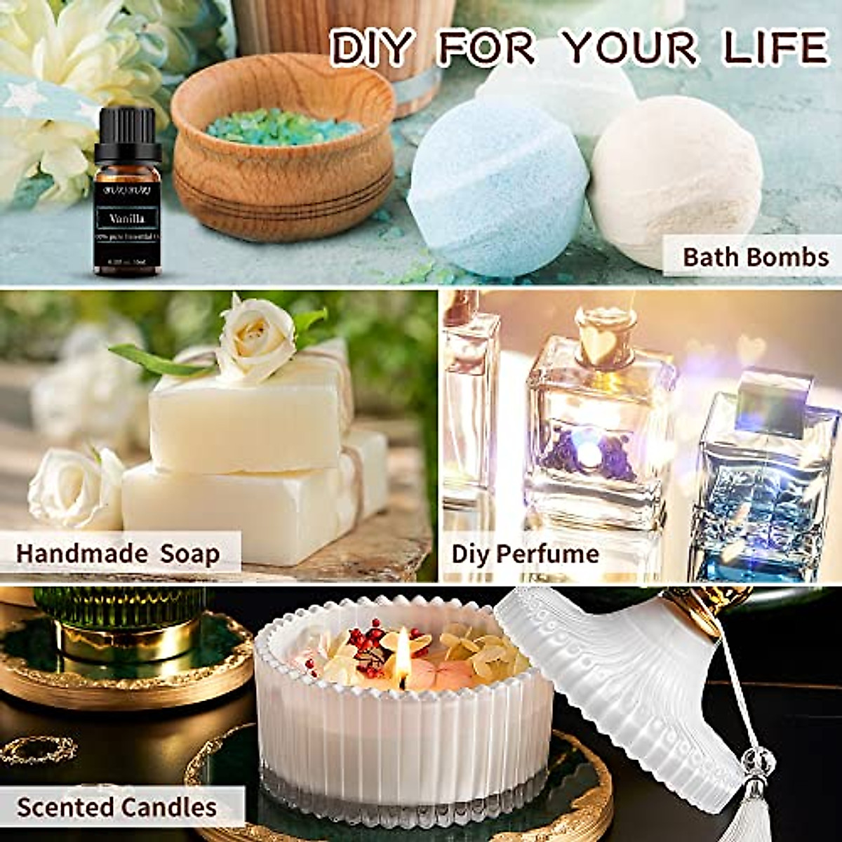 2pcs Vanilla Essential Oils for Massage, Diffuser, Humidifier - 100% Pure Fragrance Oil 10ML