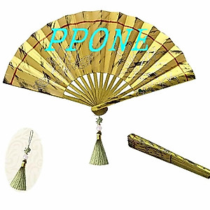 PPONE Douma Cosplay Fan with Douma Keychain Anime De-mon Slay-er Costume Prop Folding Fan Pendant (2PC fan)