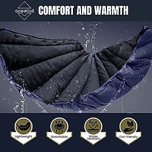 onewind Hammock Underquilt, Dupont Sorona Under Quilt with Insulation for Hammock Camping, Lightweight Hammock Quilts for Hiking, Backpacking, Navy Blue