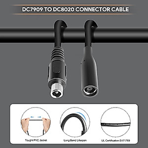 TAIFU 2 Pack DC 8mm Connector DC7909 to DC8020 Adapter for Solar Panel RV Automotive Marine Portable Power Station Solar Generator Compatible with Jackery 1500 2000 Power Supply Cord