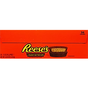 REESE'S Milk Chocolate Peanut Butter Cups, Candy Packs, 1.5 oz (36 Count)