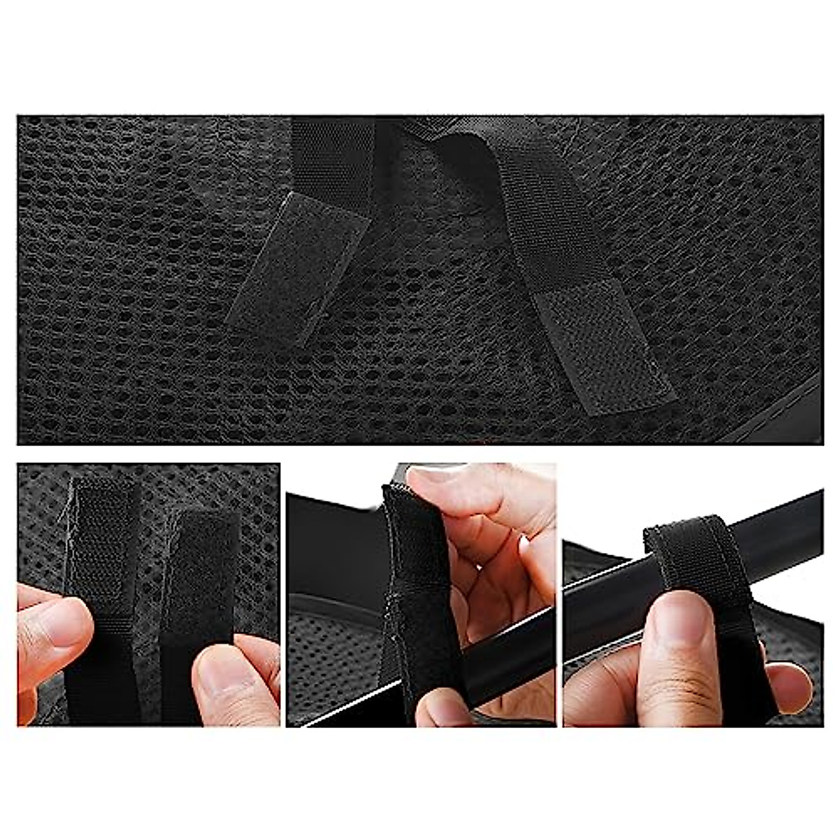 coastal rose 2Pcs Stuffed Animal Storage Foldable Stuffed Animal Net or Hammock Organizer, 5 Compartments Hanging Mesh Toy Storage Hammock for Kid Room Toys, Gloves, Hats, Socks(Black)