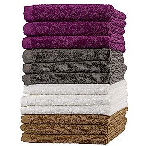 Bliss Casa Washcloths Set (12 x 12 Inch, 12 Pack) – 100% Cotton Washcloths for Face, Highly Absorbent Soft Face Towels, and Quick Drying Fingertip Towels for Daily Use (Multi, Mix)