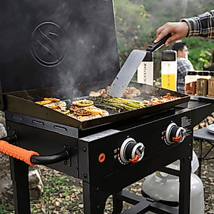 Grisun Wind Guards for Blackstone 28 inch Griddle, Powder Coated Steel Magnetic Wind Shields for Holding Heat, Grill Accessories for Blackstone, Compatiable with Side Shelf, Rear Grease Cup and Hood