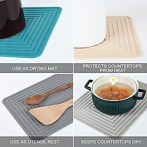 SPUVGVC Silicone Trivets for Dishes-Trivets for Hot Pots and Pans-Heat Resistant Mat for Countertops, Kitchen Small Dish Drying Mat, Silicone Pot Holders-Hot Pads for Kitchen Set 2 Teal