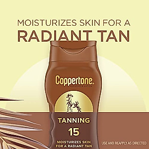 Coppertone Tanning Sunscreen Lotion, SPF 15 Broad Spectrum Sunscreen, 8 Fl Oz