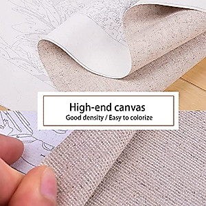 TOCARE DIY Acrylic Paint by Number for Adults On Canvas,Adult Painting by Numbers Kits Home Wall Art Decor,20x16Inch Maple Autumn Park-No Frame