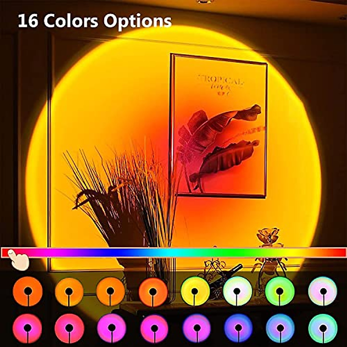 LEBROMI Sunset Lamp Projector Led Lights Floor lamp for Bedroom Night Light RGB Lights Sun Sunlight Sunrise Lamp 10w 360° Rotation Mood Lighting Home/Room Decor Halloween Christmas Gifts for Women