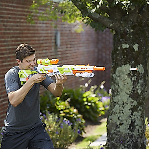 NERF Longstrike Modulus Toy Blaster with Barrel Extension, Bipod, Scopes, 18 Elite Darts & 3 Six-Clips (Amazon Exclusive)