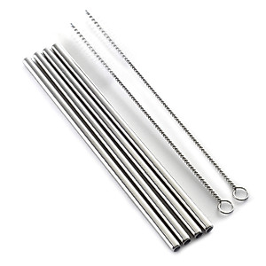 Norpro Stainless Steel Drinking Straws with 2 Cleaning Brushes