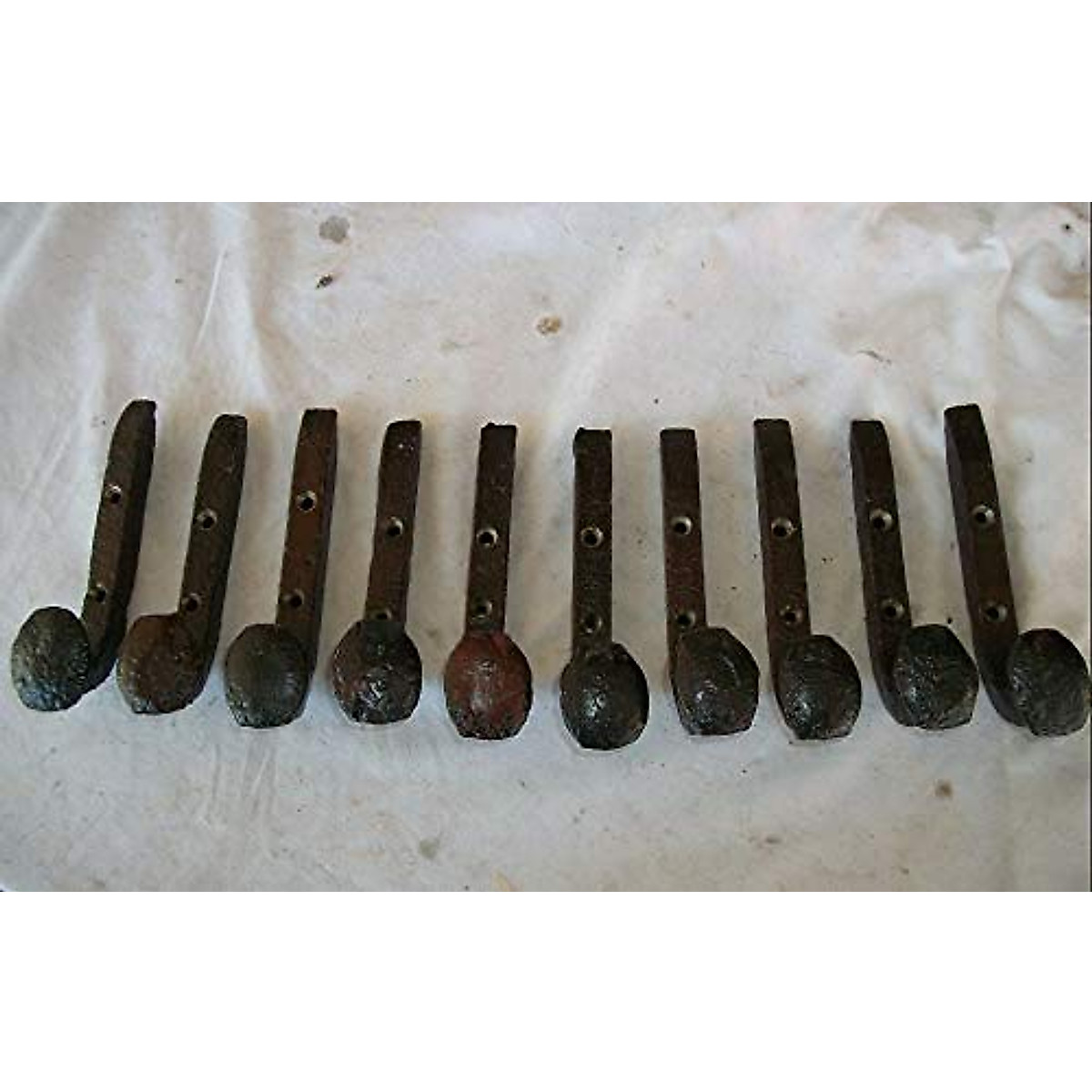 Spikes by Mike 10 REPURPOSED Railroad Spike Coat Hooks Coat Rack Tool Shop Hangers Single Bent