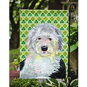 Caroline's Treasures LH9216GF Old English Sheepdog St. Patrick's Day Shamrock Portrait Flag Garden Size, Garden Size, multicolor