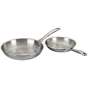 Le Creuset Tri-Ply Stainless Steel 2 pc. Fry Pan Set, (8" Fry Pan & 10" Fry Pan)