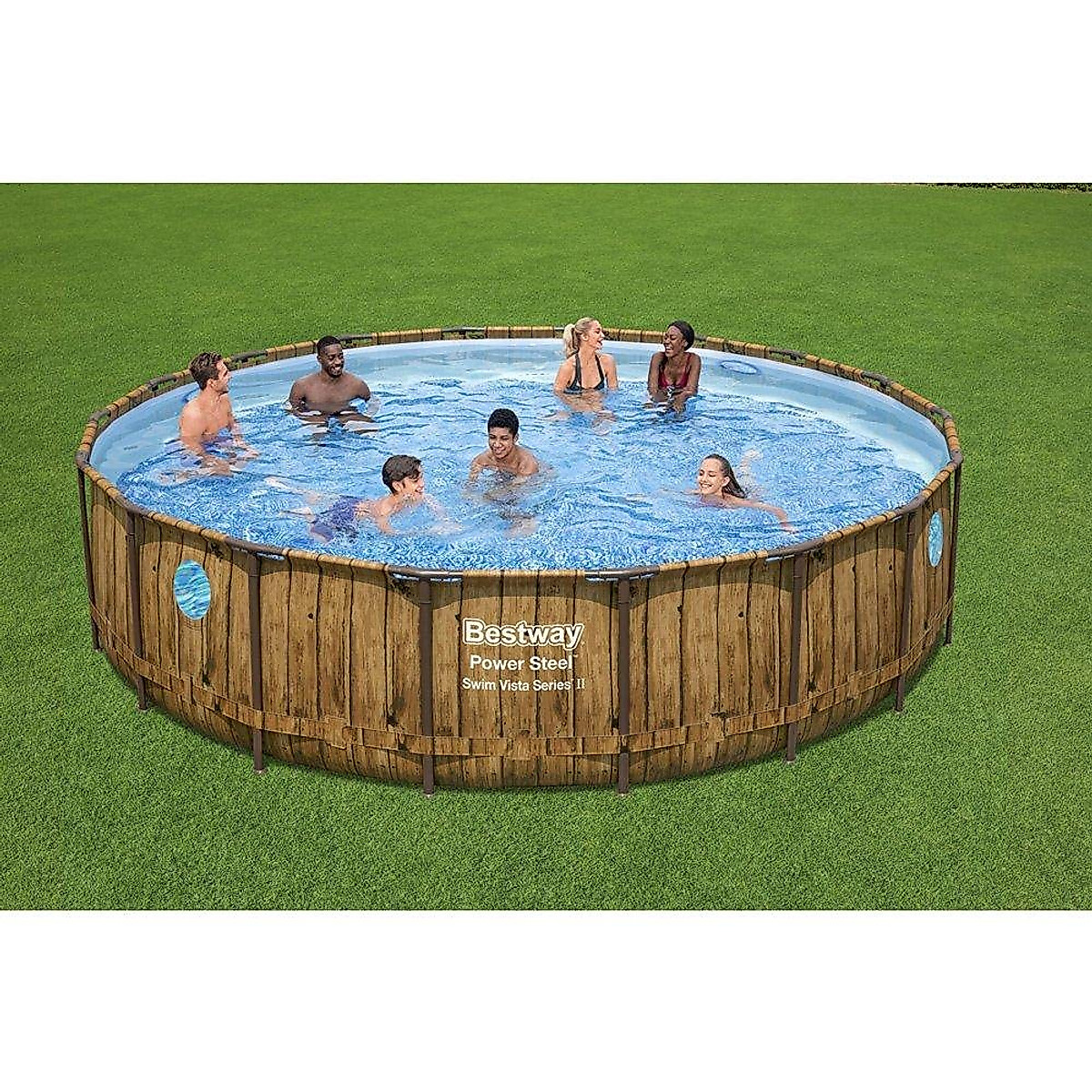 Bestway Power Steel Swim Vista 18' Round Above Ground Pool Set 56976E