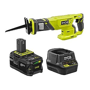 Ryobi 18-Volt Cordless Reciprocating Saw Kit with a 4Ah Battery and Charger (No Retail Packaging, Bulk Packaged)