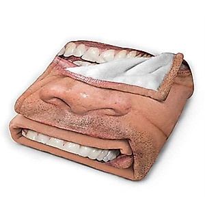 Flannel Rock Funny Face Blanket 50"X40" Soft Cozy Lightweight Fluffy Microfiber Funny Blanket All Season Funny Meme Throw Blankets Fuzzy Plush for Sofa Bed Couch