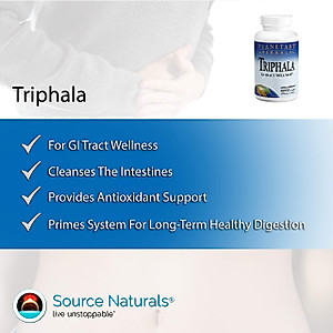Planetary Herbals Triphala Internal Cleanser 1000mg for GI Tract Wellness - 180 Tablets