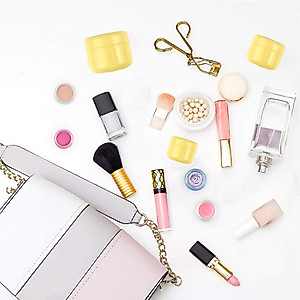 20 Pcs 100ml Plastic Cream Container Round Yellow Jars Face Cream Lotion Pot Cosmetics Storage Container DIY Makeup Sample