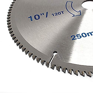 10 Inch 120 Tooth Carbide Tipped Wood Cutting Disc Circular Saw Blade for Cutting Hard & Soft Wood Aluminum with 1 inch Arbor