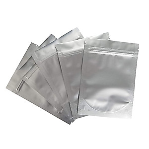 Resealable Stand Up Mylar Bags/Pouches - 7.5 Mil 5"x7"x3" - Genuine Aluminum Foil-Lined Gusset Bag for Long Term Food, Freeze Drying, Survival Storage Container (50 and 100) (50)