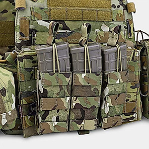 KRYDEX Tactical MOLLE Triple Open-Top 5.56mm Mag Pouch with MOLLE Strap for M4 M16 .223 Magazines(MC)…