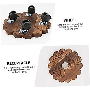 YARNOW 2 Pcs Solid Wood Planter Tray Wood Serving Tray Outdoor Plant Pots Flower Pot Holders for Outside Plant Caddy on Wheel Flowerpot Flower Pots Base Tray Bonsai Holder Planter Pallet