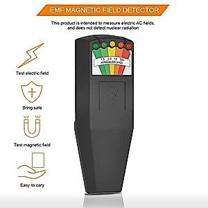 EMF Meter, 5 LED Magnetic Field Detector, Ghost Hunting Equipment Tester for Home, Office & Outdoor Inspections