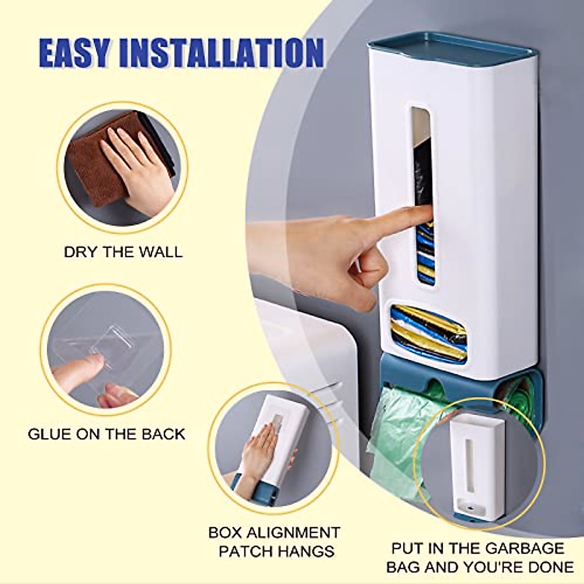 Wall-mounted plastic sundries bag storage box garbage bag storage box multi-purpose plastic bag collection storage box finishing box