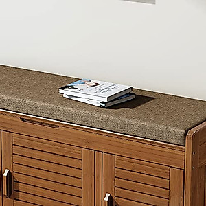 Wilk WILK Shoe Storage and Shoe Cabinet Shoe Bench Entry Locker Hallway Living Room with Hidden Storage Brown 38.5(L) x 14.4(W) x 19.7(H)