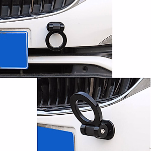 idain Universal Ring Track Racing Style Decorative Tow Hook for Any Car SUV Truck Not Functional- ONLY for Decoration (Black)