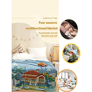 CUVYEU Blue Blanket Blanket Girls Boys Throw Blanket Blue House Blanket for Room Decor Bedding Sofa 50"x60"