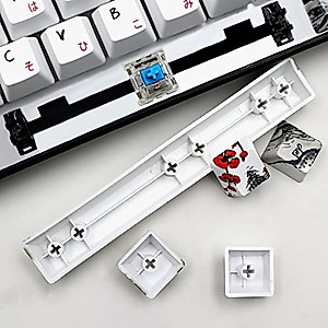 JSJT Custom Keycap-Keycaps 60 Percent Suitable for GK61/GK64/RK61/Anne /ALT61 Mechanical Keyboards 71 Key with Japanese Font Set OEM Profile PBT Keycaps with Keycap Puller (Plum Blossom Keycaps)