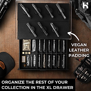 Pocket Knife Display Case – Pocket Knife Case | Knife Cases For Collections – Two-Tier Knife Holder And Knife Display Stand – Pocket Knife Storage Knife Collection Storage Box – The Armory – Black