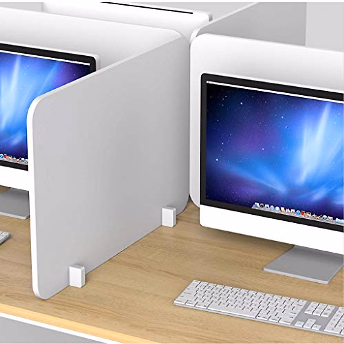 Sneeze Guard Panel for Desk Personal Protection Shield PVC Wood Board Privacy Shields Partition Panel for Office, Classroom, Exam, Restaurant-Green[40x50cm]