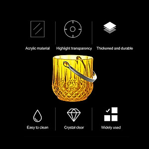 Algado Acrylic Champagne Bucket,4.9 Inch Clear Ice Buckets for Parties,Purple Ice Buckets with silver Handle for Wine, Drink, Whisky, Champagne or Beer Bottles