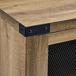 ROCKPOINT 58inch TV Stand Entertaiment Media Console Center Industrial Style Door, Dark Oak