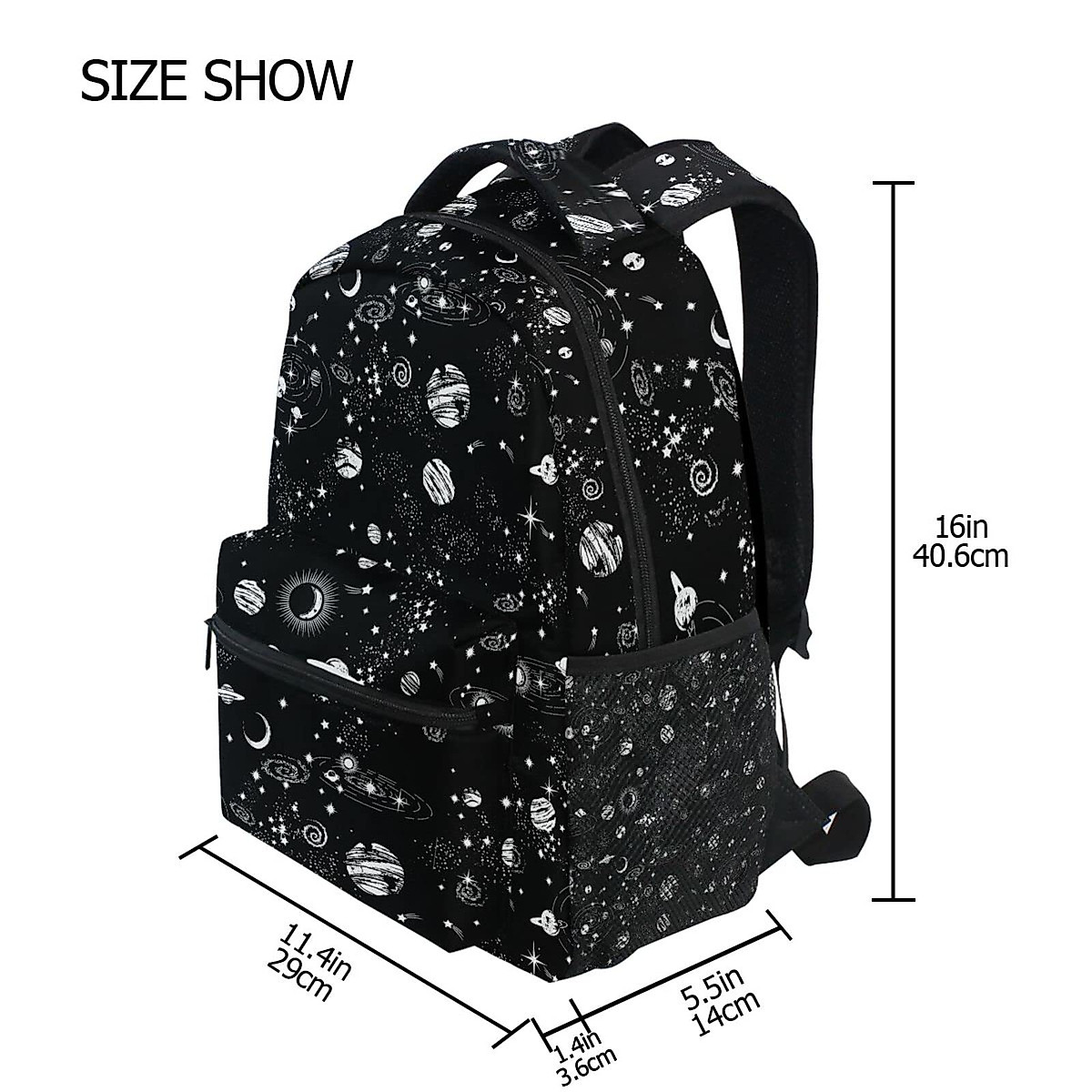 Wamika Space Galaxy Stars Kids Backpack Black Hole School Backpacks Boys Girls Daypack Book Bag