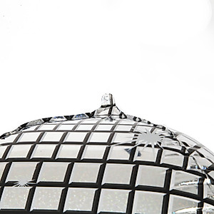 C CRYSTAL LEMON Disco Ball Balloons – 22-Inch Disco Ball Balloon Set for Weddings, Parties, Bridal Showers, Events – Aluminum Foil Disco Balloons in 4D – Round Metallic Silver 70s Balloons – 6pcs