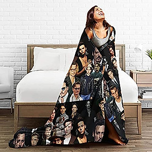 Blanket Johnny Depp Super Soft and Comfortable Fleece Blanket Throw Blanket Picnic Blankets Camping Blanket Beach Blanket for Decoration Bedroom Living Room Yoga (50"x40")