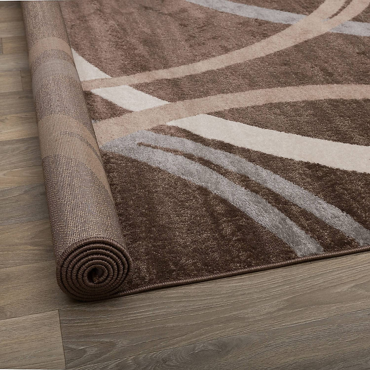 Rugshop Modern Wavy Circles Design Area Rug 3'3" x 5' Brown