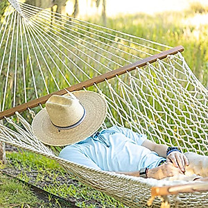 Castaway Living 13 ft. Double Traditional Hand Woven Cotton Rope Hammock with Free Extension Chains & Tree Hooks, Designed in The USA, Accommodates Two People with a Weight Capacity of 450 lbs.